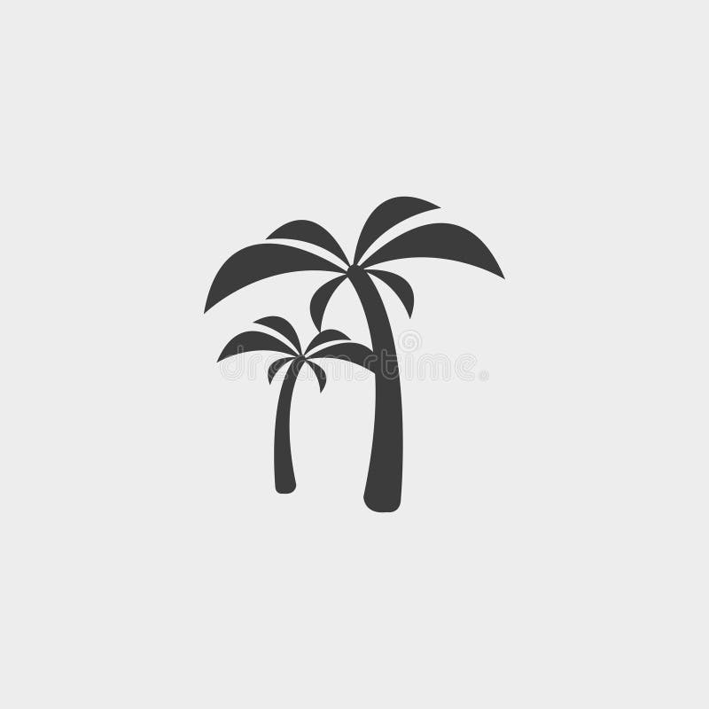 Palm Icon in a Flat Design in Black Color. Vector Illustration Eps10 ...