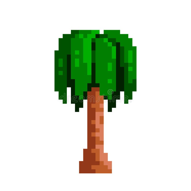 Palm Icon. Pixel Art Gaming Assets. Vector Isolated Background. 8-bit ...