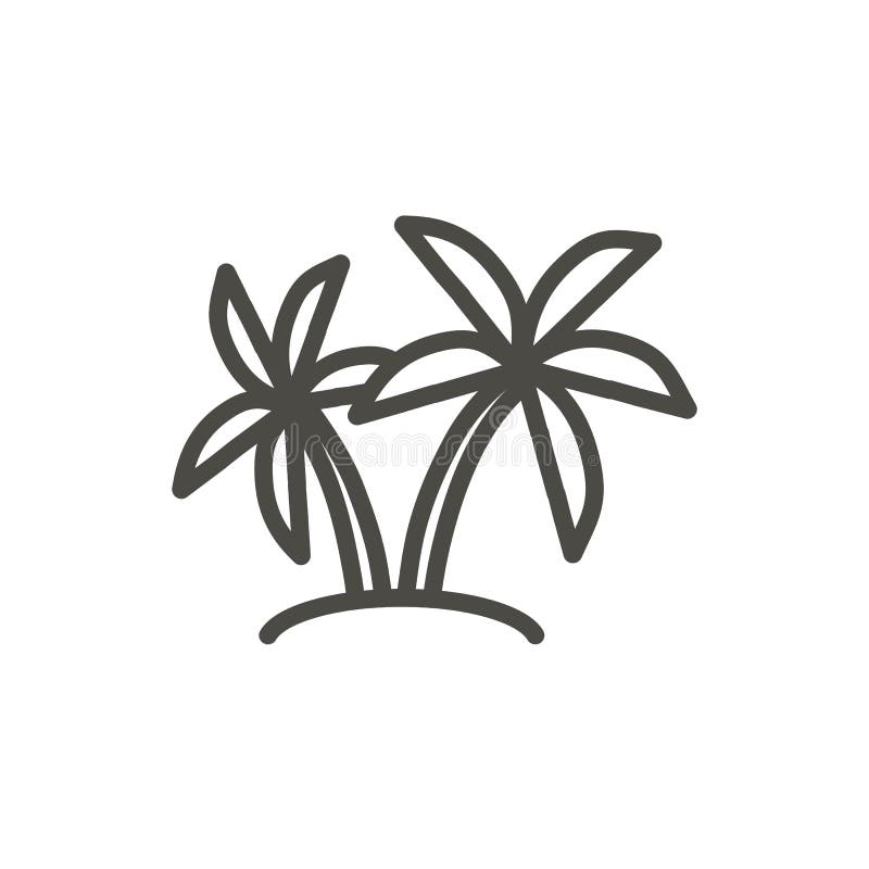 Palm Icon Vector. Outline Island Tree, Line Palm Symbol. Stock Vector ...