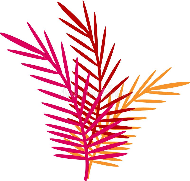 Palm Leaf Simple Autumn Illustration Stock Illustration - Illustration ...