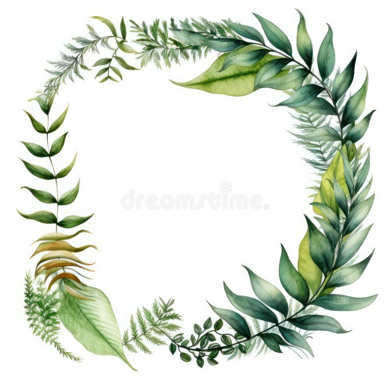 Palm Leaf, Watercolor Tropical Border, Watercolor Illustration ...