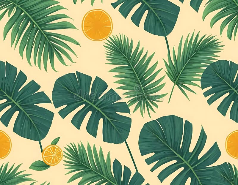 Palm Leaf Pattern with Summer-inspired Tropical Theme Stock ...