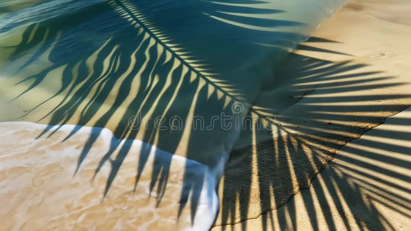 Palm Leaf Shadow on Sandy Beach, Tranquility and Nature Concept Stock ...