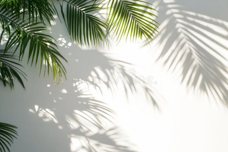 Palm Leaf Shadow on a White Wall Stock Illustration - Illustration of ...