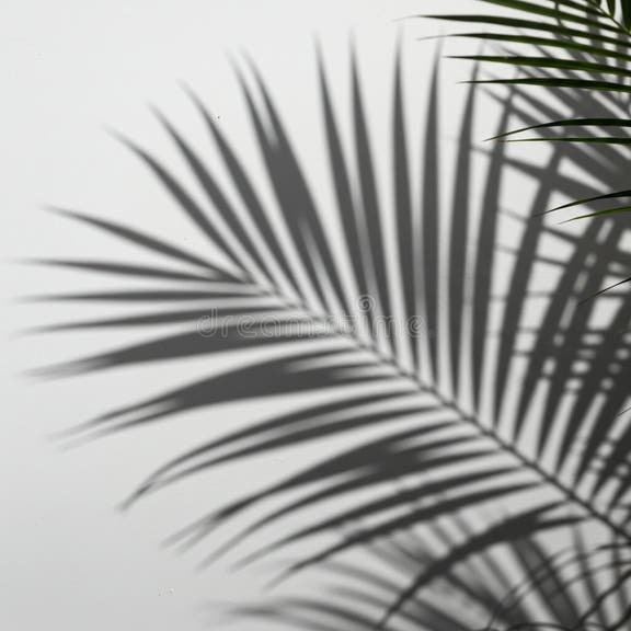 Palm Leaf Shadows Cast on a Smooth, Light-colored Surface Create Bold ...