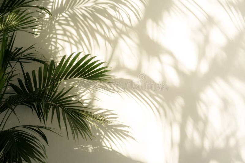 Palm Leaf Shadows Cast on a White Wall Stock Illustration ...