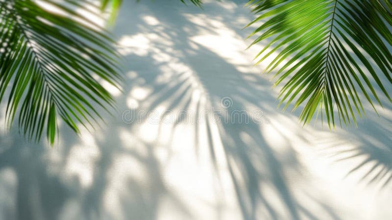 Palm Leaf Shadows Cast on a White Wall Stock Illustration ...