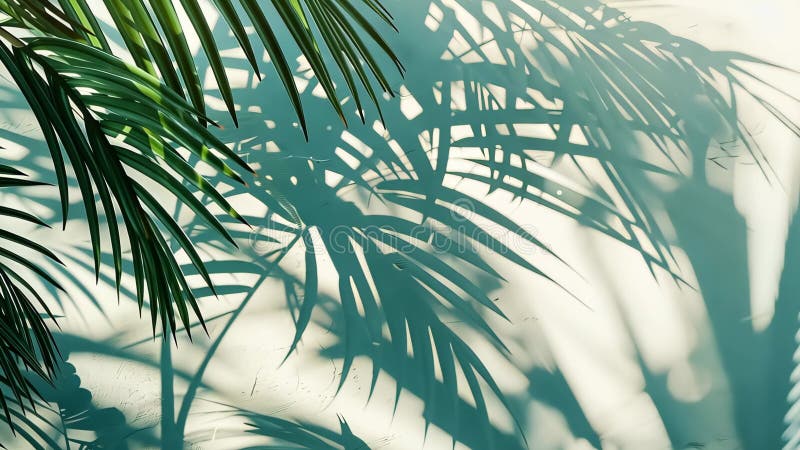 Palm Leaf Shadows on a Tropical Wall Stock Footage - Video of plant ...