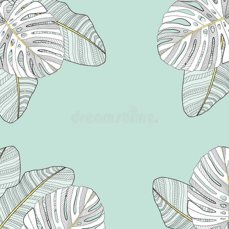 Palm Leaf Vector Background Illustration Stock Vector - Illustration of ...