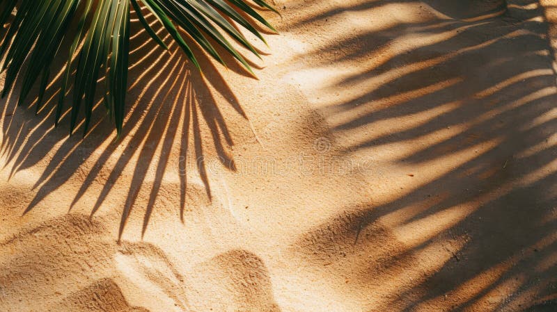 Palm Leaves Shadow on the Sand. Summer Background. Copy Space Stock ...