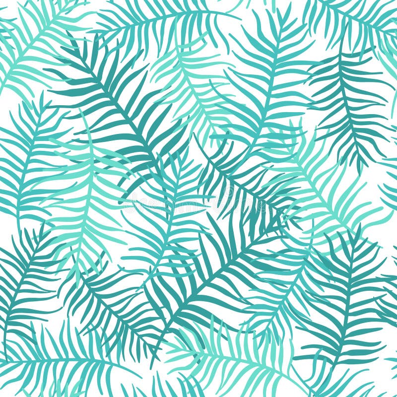 Palm Leaves, Vector Seamless Pattern Stock Vector - Illustration of ...