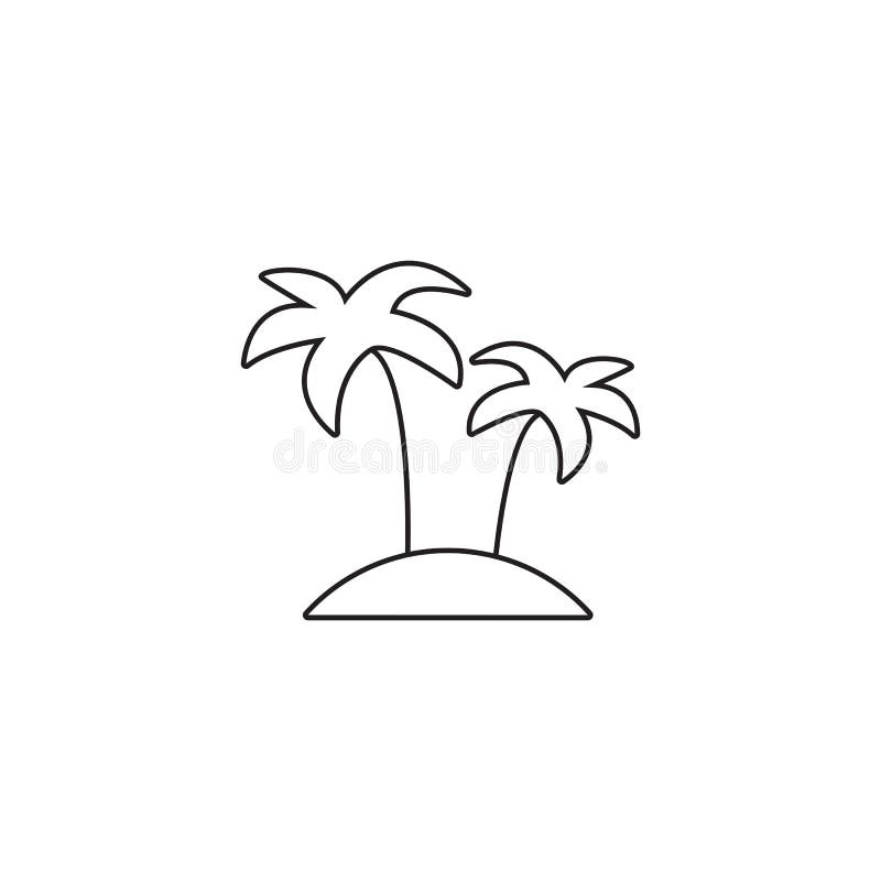Palm Line Icon, Outline Vector Illustration, Linear Pictogram is Stock ...