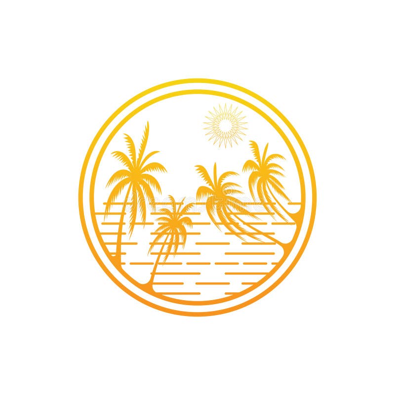 Palm Logo Icon Template and Symbol Vector Tree Stock Vector ...