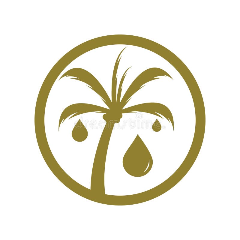 Palm Oil Logo Vector Flat Design Stock Illustration - Illustration of ...