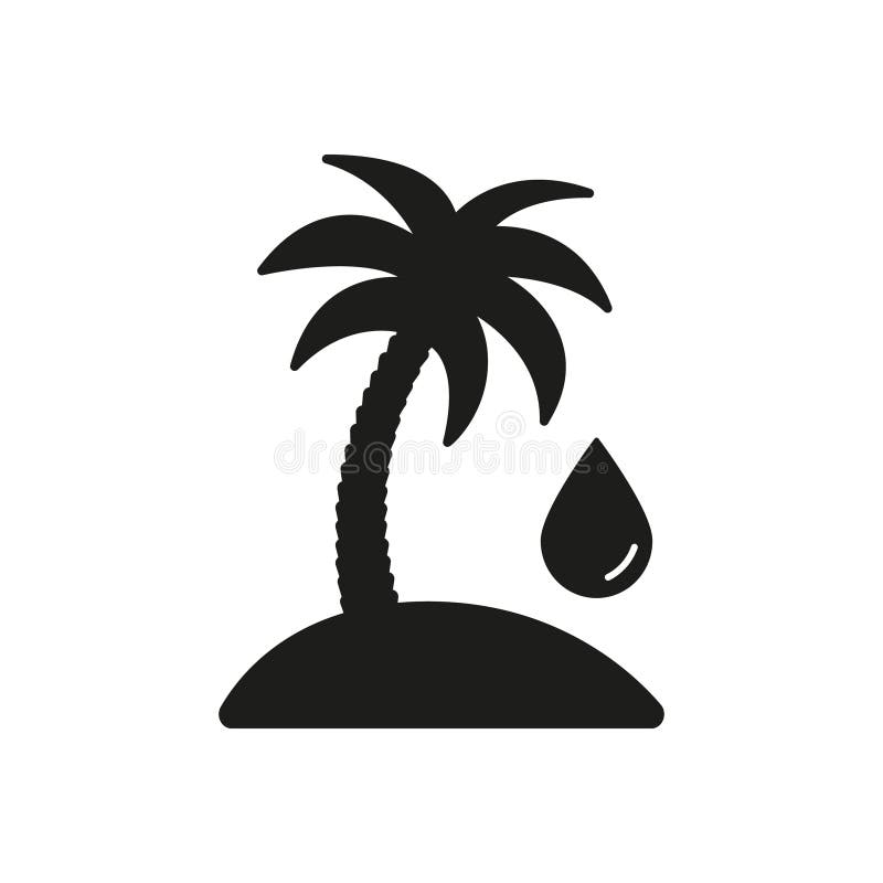Palm Oil Silhouette Icon. Palm Tree and Oil Drop Symbolizing Issues in ...
