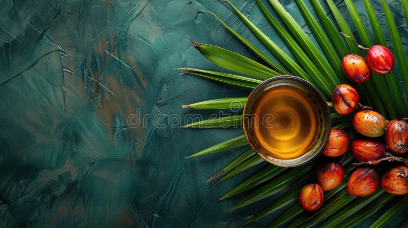 Palm Oil Top View. Selective Focus Stock Illustration - Illustration of ...