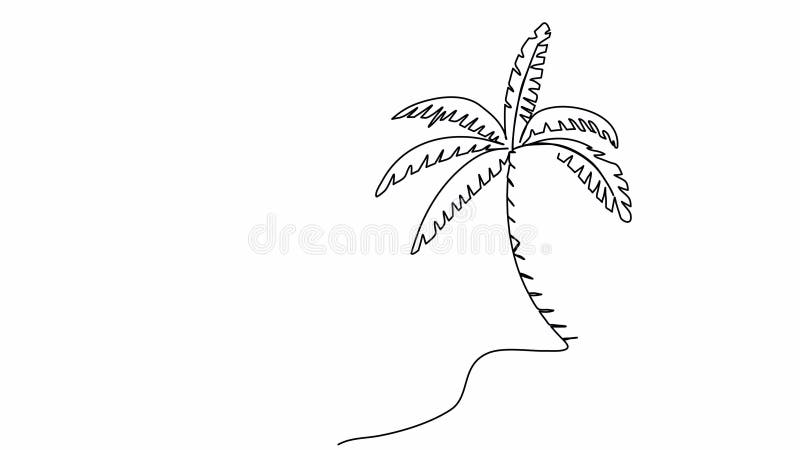 Palm One Line Drawing Animation. Video Clip with Alpha Channel. Stock ...