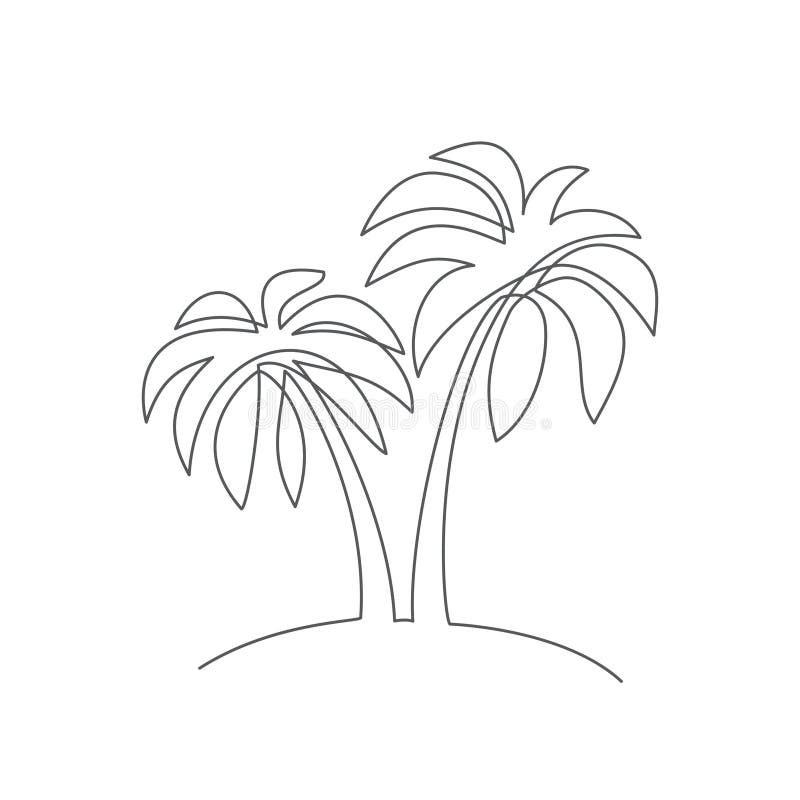 One Line Drawing Palm Trees Stock Illustrations – 52 One Line Drawing ...