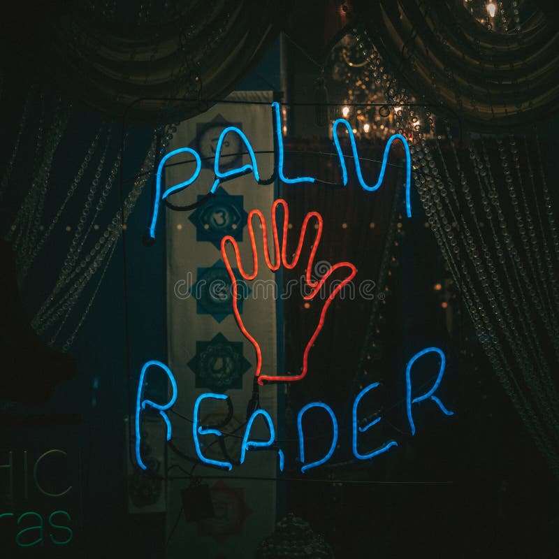 Palm Reader Neon Sign, Kingston, New York Editorial Photography - Image ...