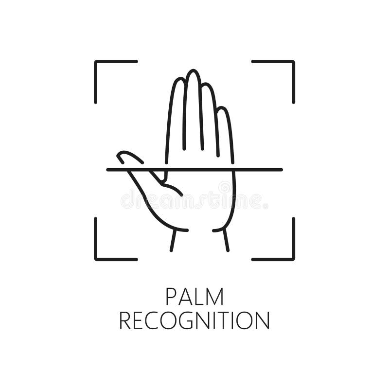 Palm Recognition Biometric Identification Icon Stock Vector ...