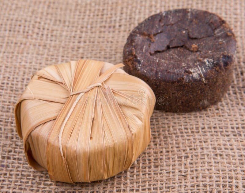 Palm Sap Sugar on Gunny Sack V Stock Image - Image of round, natural ...