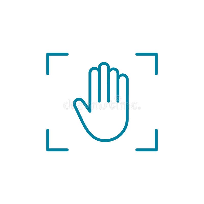 Palm Scan Line Icon. Biometric Hand Scan. Palm Print Recognition ...