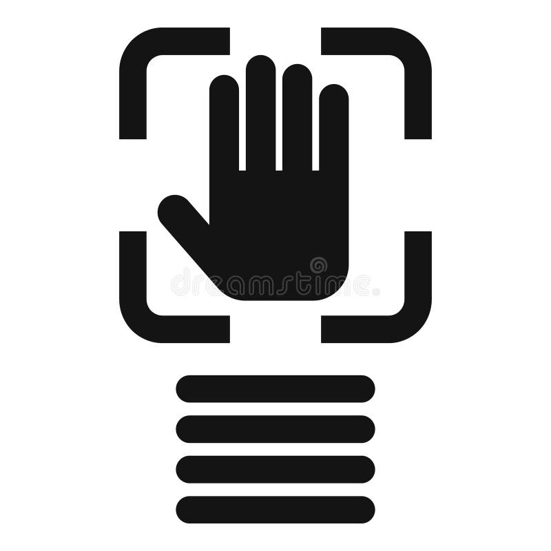 Palm Scan Privacy Icon Simple Vector. Bio Scan Stock Vector ...