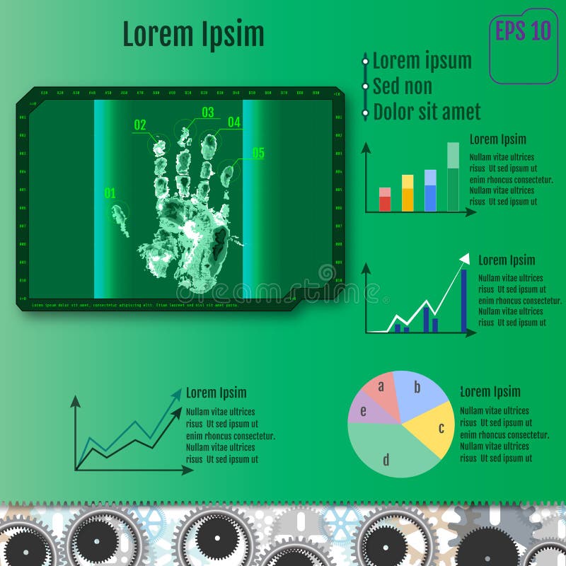Palm Scanner Infographic. Vector Stock Vector - Illustration of human ...