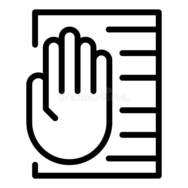 Palm Scanning System Icon Outline Vector. Hand Scan Stock Vector ...