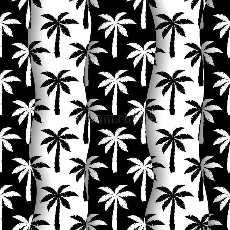 Palm Seamless Pattern. Repeated Palm Trees Pattern. Black Coconut Tree ...