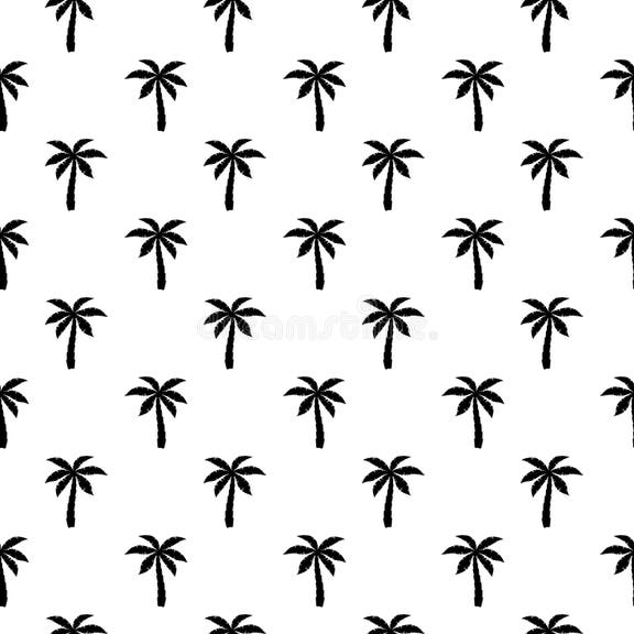 Palm Seamless Pattern. Repeated Palm Trees Pattern. Black Coconut Tree ...
