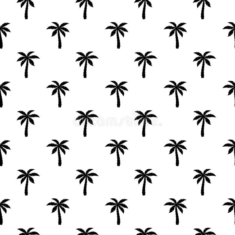 Palm Seamless Pattern. Repeated Palm Trees Pattern. Black Coconut Tree ...