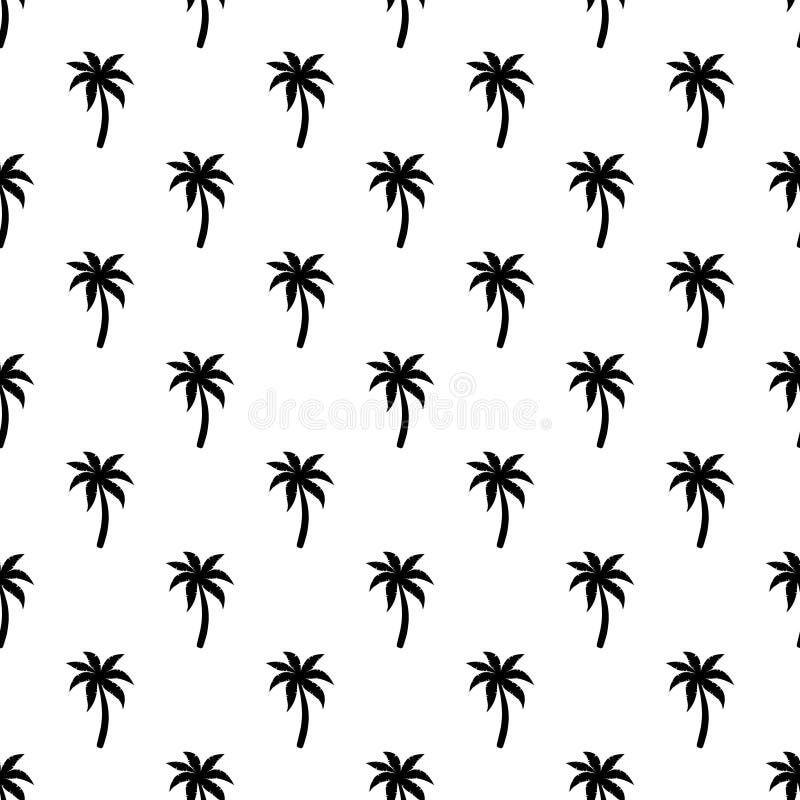 Palm Seamless Pattern. Repeating Palm Trees Pattern. Black Coconut Tree ...