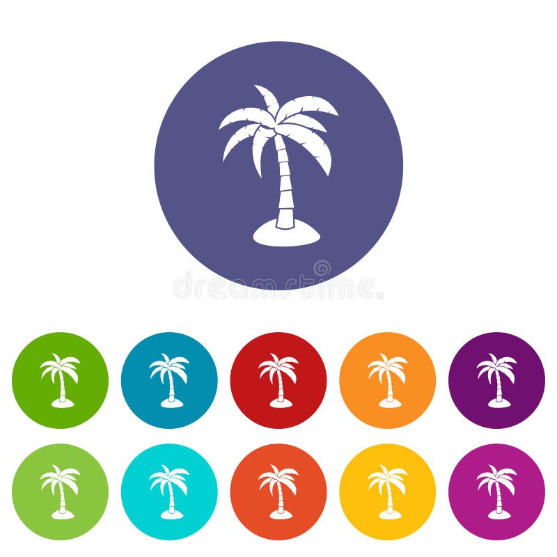 Palm set icons stock vector. Illustration of ecology - 85057157