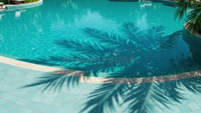 Palm Shadow on Pool stock illustration. Illustration of turquoise ...