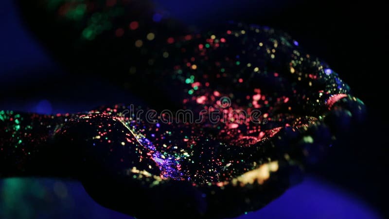 The Palm Showered Glowing Particles in the Fluorescent Light Stock ...