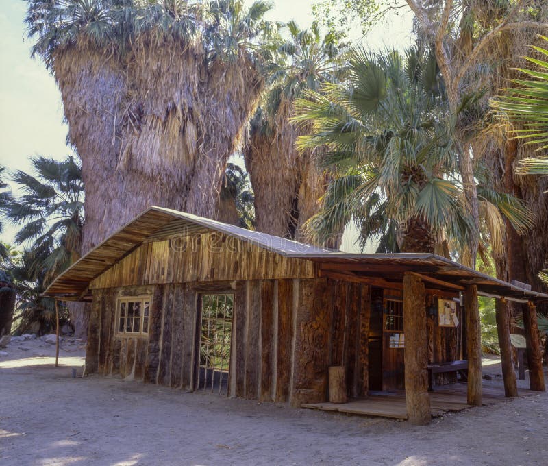 Palm Springs log cabin stock image. Image of spring - 113867913