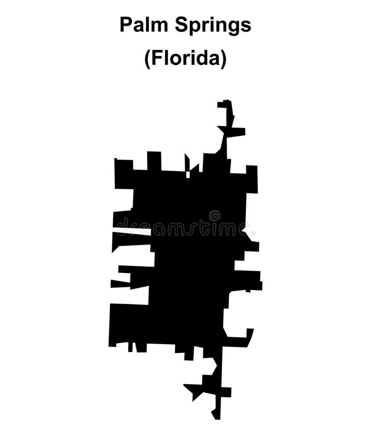 Palm Springs outline map stock vector. Illustration of tourism - 357255265