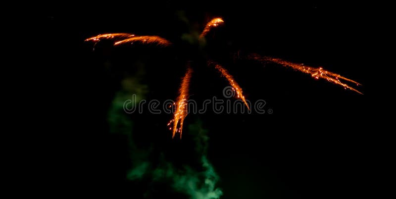 Palm or Star Type Fireworks Isolated Stock Photo - Image of spark ...