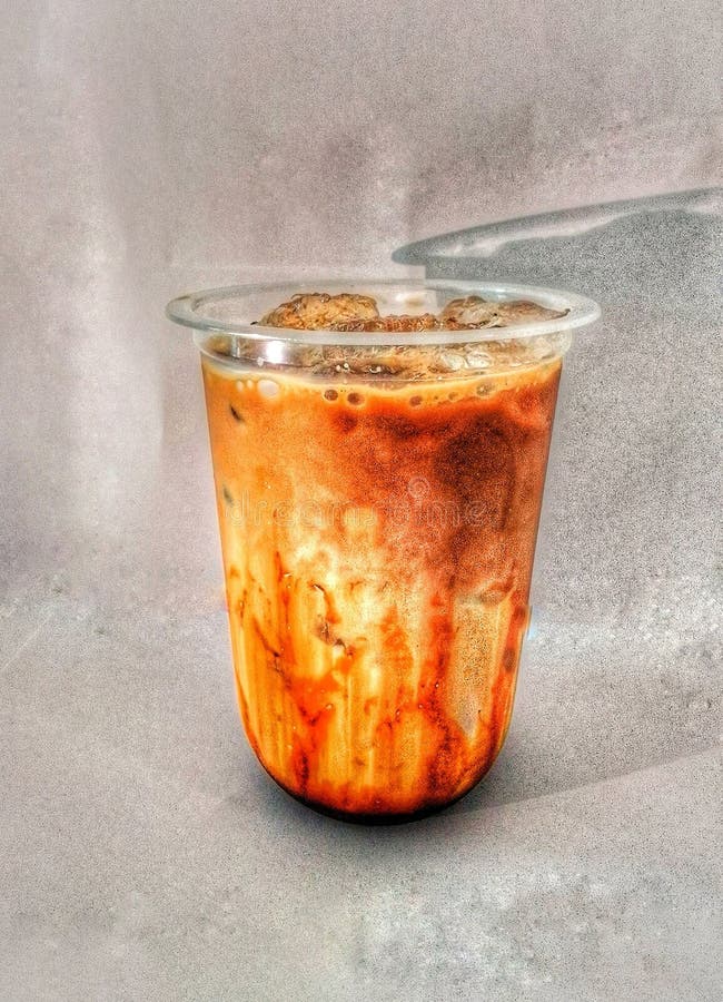 Palm Sugar Iced Coffee with Milk Stock Image - Image of iced, milk ...