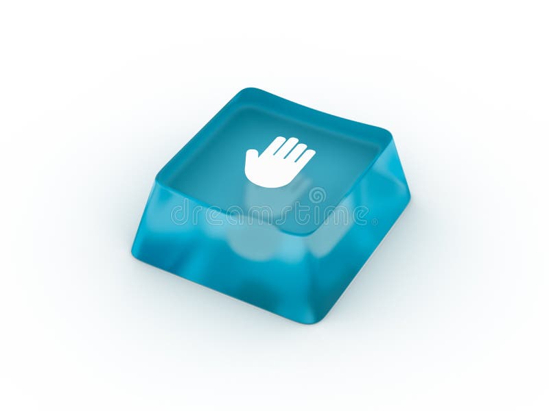 Palm Symbol on Keyboard Button. 3D Rendering Stock Illustration ...