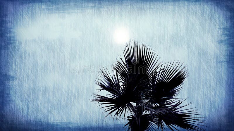 Palm Tree Abstract Blue Background Stock Image - Image of pencil ...