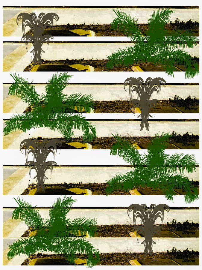 Creative Palm Tree and Abstract Seamless Pattern Graphic Stock ...