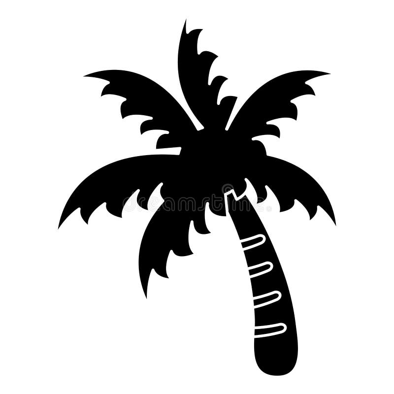 Palm Tree Beach Symbol Pictogram Stock Illustration - Illustration of ...
