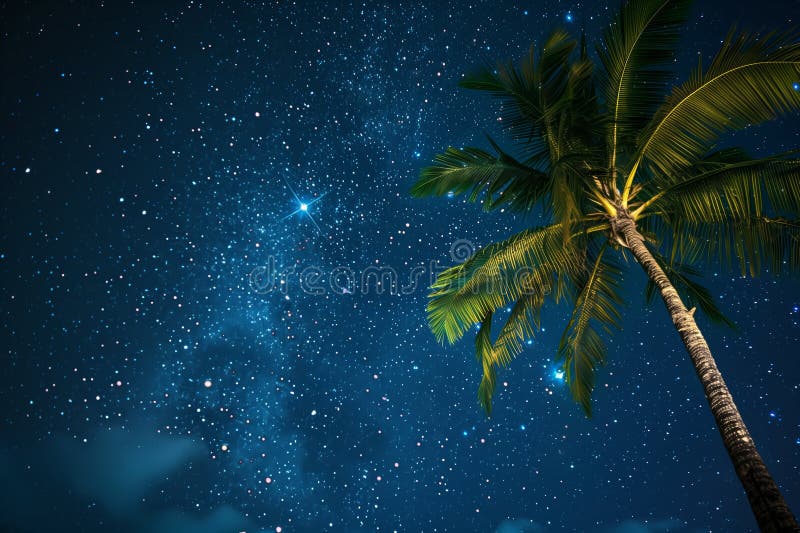 Palm tree from below stock illustration. Illustration of view - 312539361