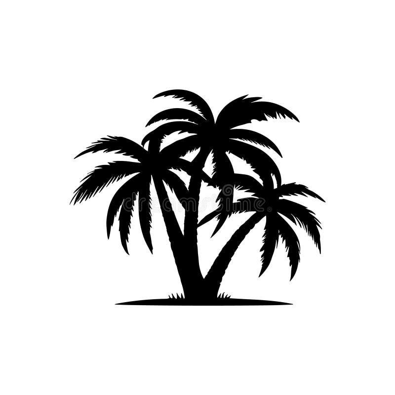 Palm Tree Black Coconut Icon. Palmetto Beach Black Summer Palm Tree ...