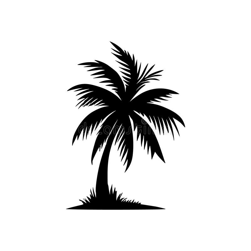 Palm Tree Black Coconut Icon. Palmetto Beach Black Summer Palm Tree ...