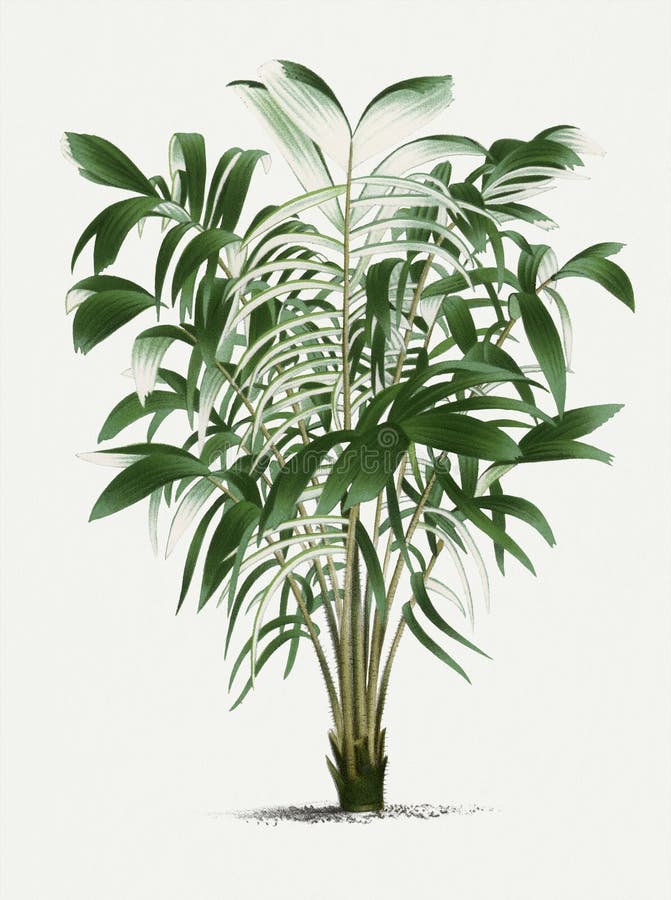 Palm Tree Botanical Illustration. Stock Illustration - Illustration of ...