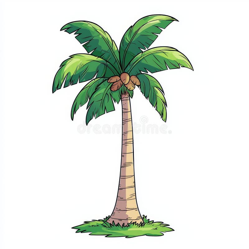 Palm Tree Cartoons Modern Illustration Graphic Design Stock Image ...