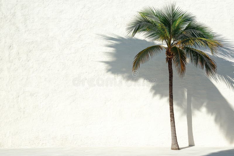 Palm Tree Stands Alone Against Bright White Sky Stock Photos - Free ...